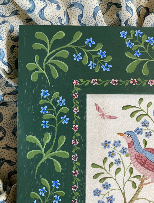 Bird and pink butterflies – Felicity-Buchanan-Designs