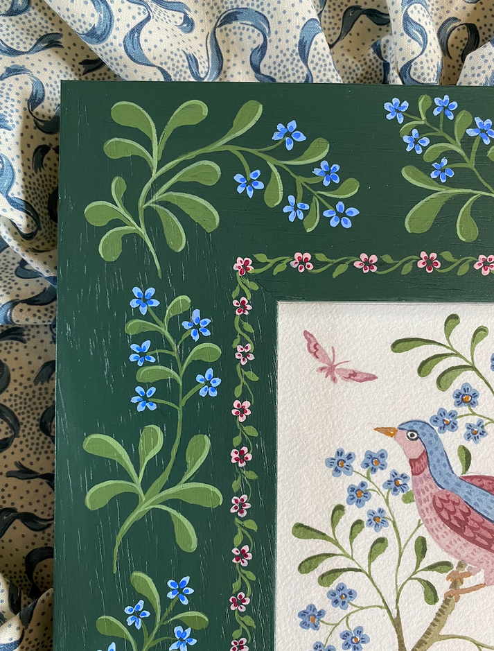 Bird and pink butterflies – Felicity-Buchanan-Designs